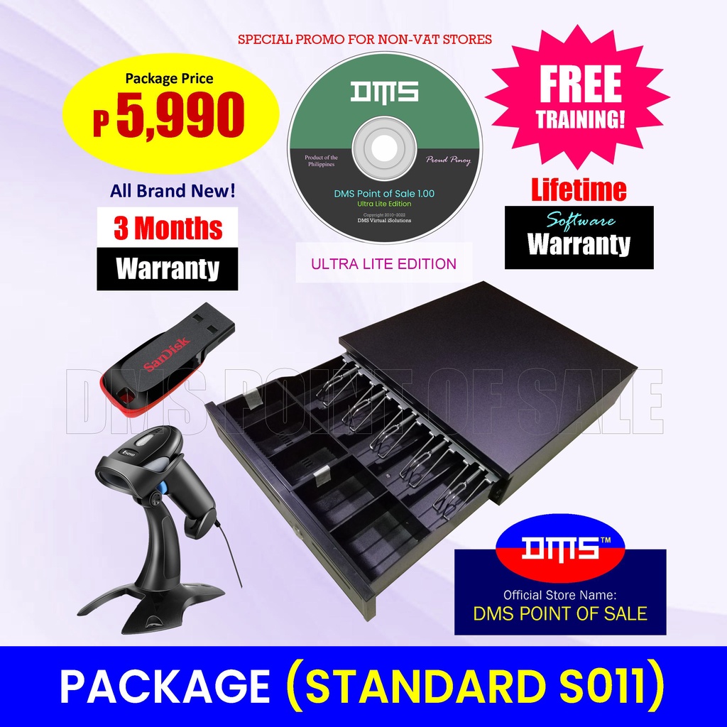 S011 | DMS POS Point of Sale System STANDARD Package - LIFETIME Software WARRANTY - One Time ...