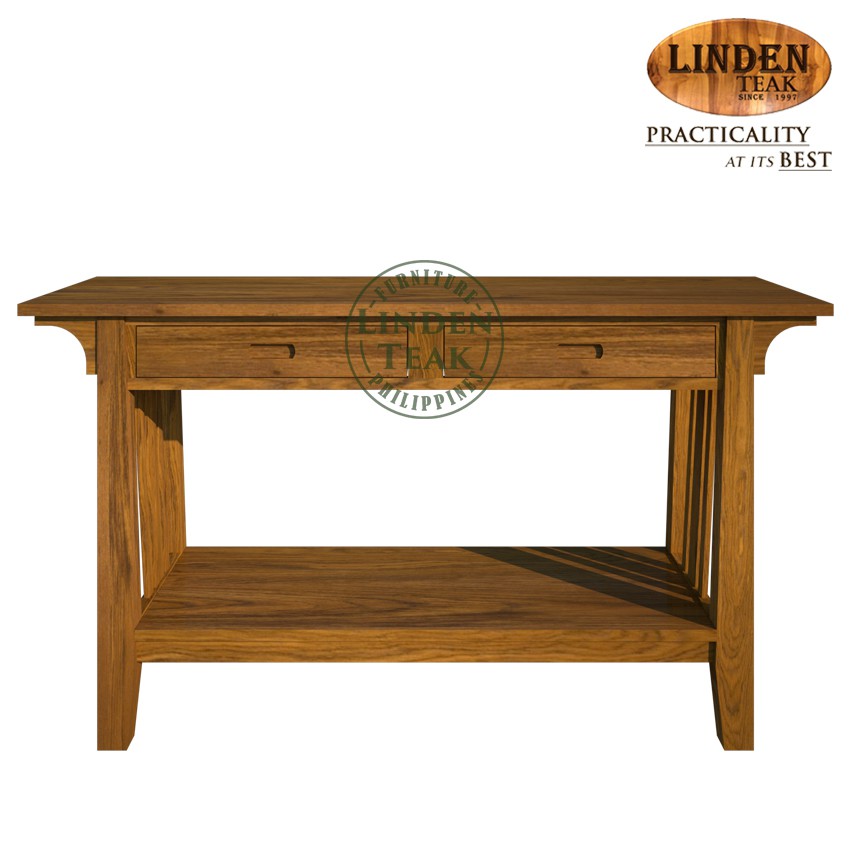 Handcrafted Solid Teak Wood Minimalist Console Table Furniture | Shopee ...