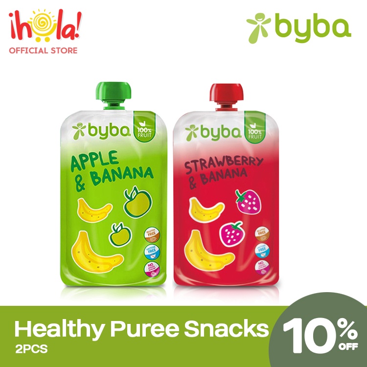 Hola Store BYBA HEALTHY PUREE SNACKS 10% OFF (Byba Apple & Banana, Byba ...