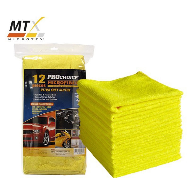 Microtex Prochoice Microfiber Ultra Soft Cloth set of 12pcs | Shopee ...