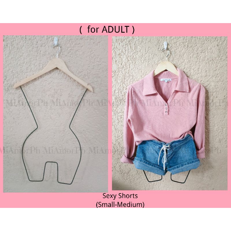 (NEW) Black Metal Body Shape Wooden Hanger for Sexy Shorts Swimwear ...