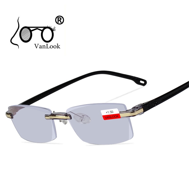 VANLOOK Plastic Clear Reading Glasses Frameless For Computer Men Women ...