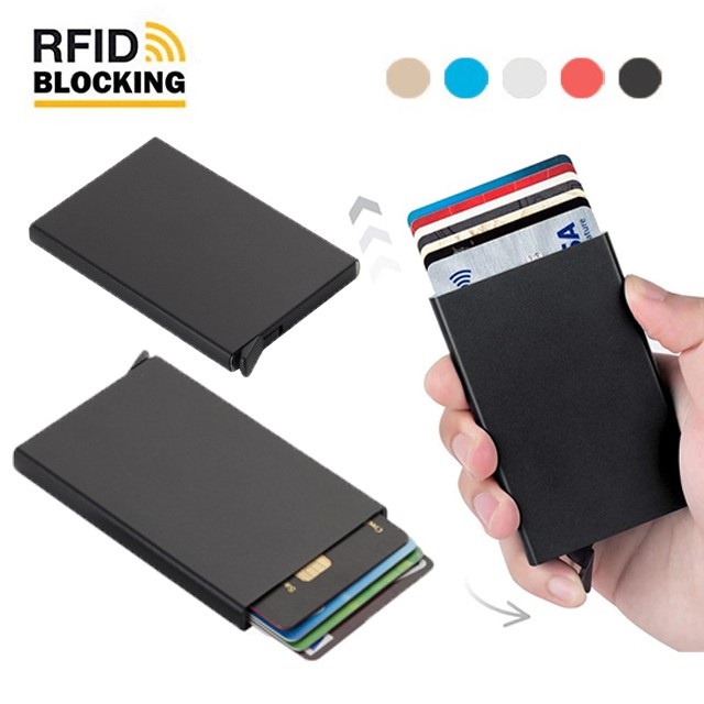 New Aluminum Alloy Anti-Credit Card Holder Rfid Blocking Slim Wallet ...