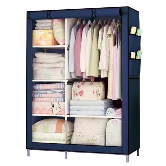 Metal Simple Storage Bedroom Wardrobe Closet Zipper Foldable Portable ...