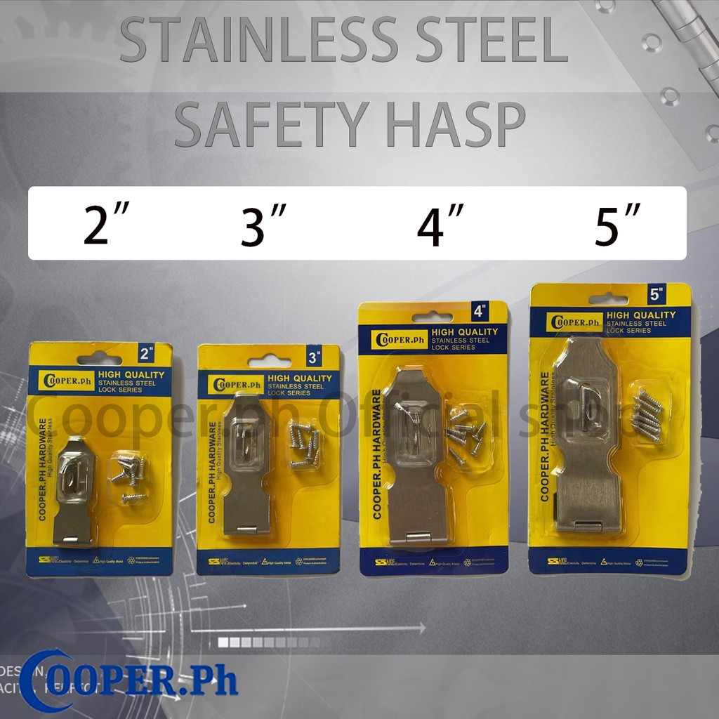 Cooper.ph CP-08-25,7,8,9 stainless steel safety hasp 2" 3" 4" 5 ...