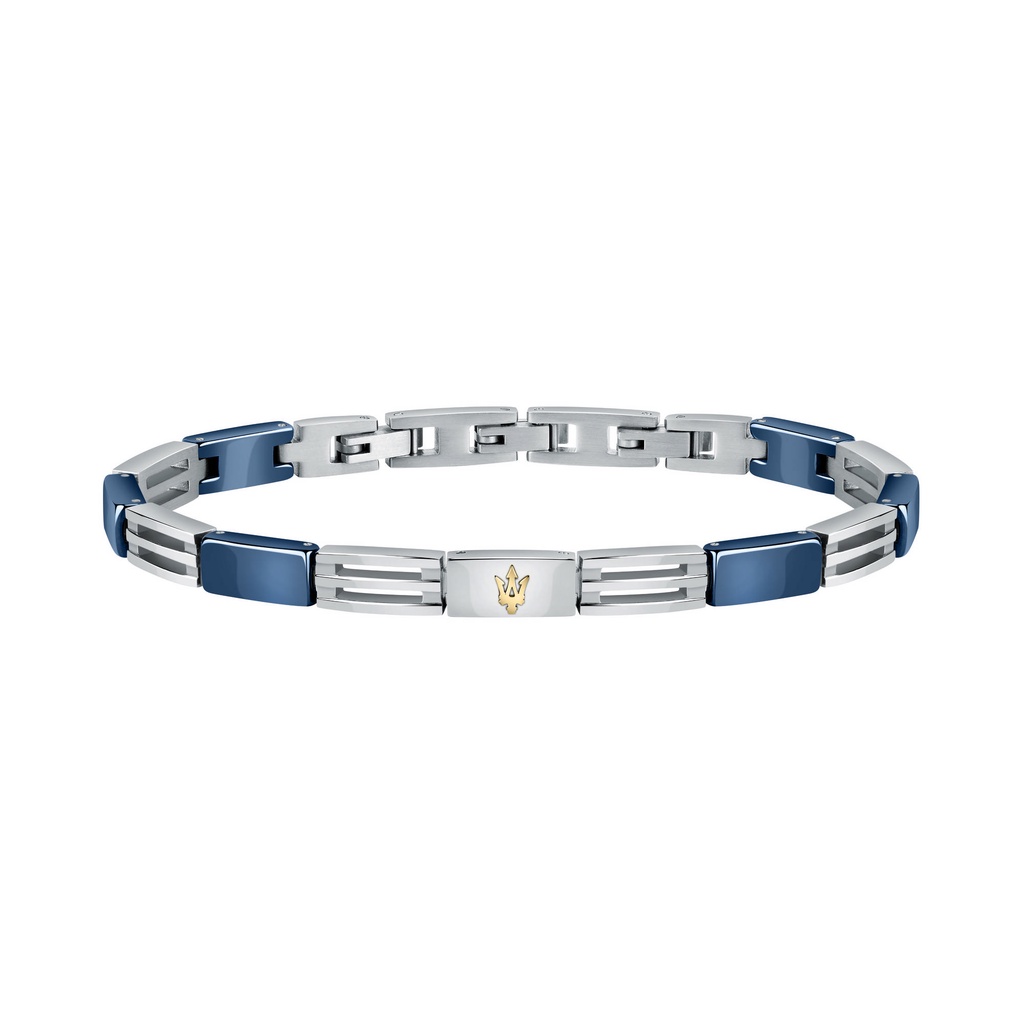 Maserati Jewels 220 mm Men's Bracelet, Stainless Steel,Blue Ceramic ...