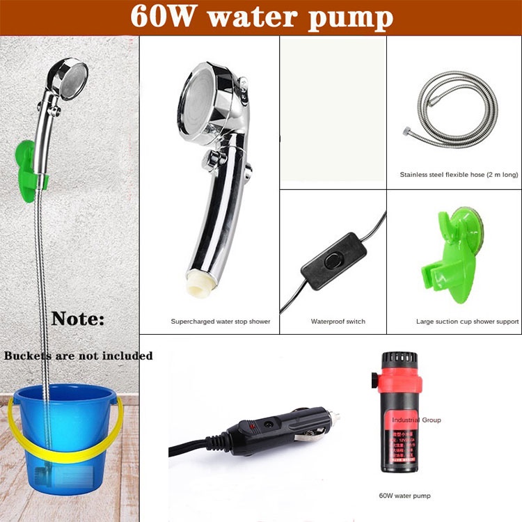 Shower Portable Mobile Bathing Pump Handheld Shower Washer Cleaning ...