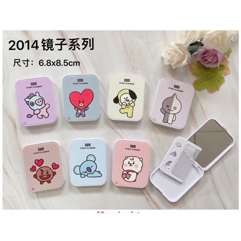 kpop BT21 BTS MIRROR AND COMB | Shopee Philippines