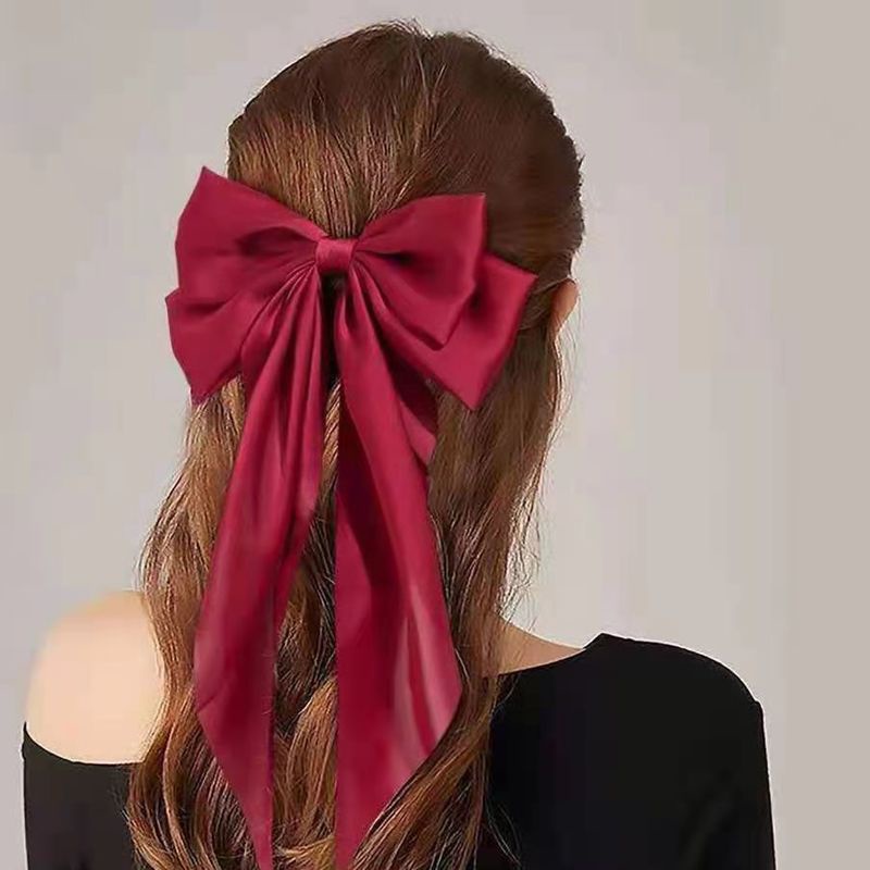 Korea Elegant Long Bow Hairpin Large Ribbon Hair Clip | Shopee Philippines