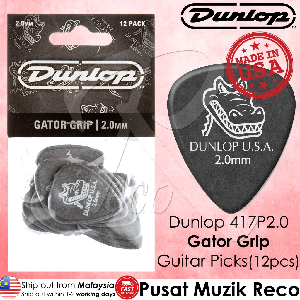 Dunlop 417P200 Gator Grip Guitar Pick 2.00mm Guitar Picks Pack (12pcs ...