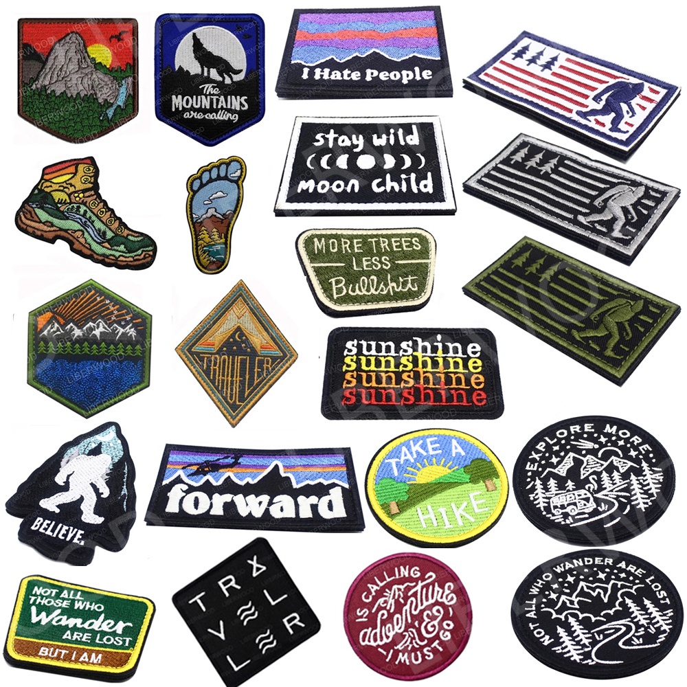 Outdoor Nature Moon Night Tent Camping Traveler Shoes Patch Adventure ...