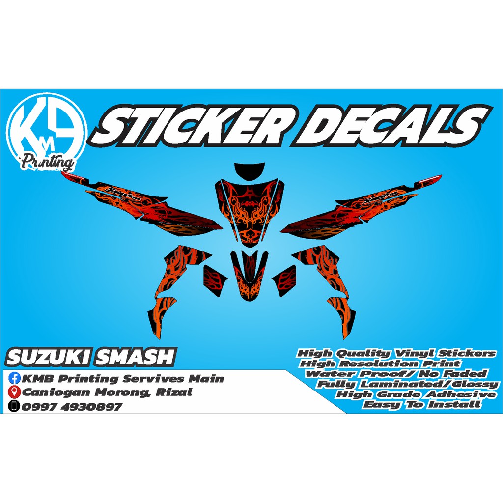 Suzuki Smash Flames Sticker Decals | Shopee Philippines
