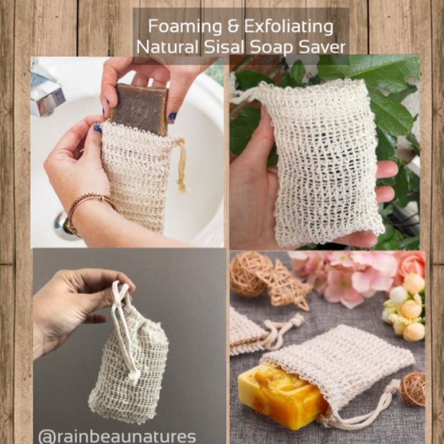 100% Natural Sisal Fiber Foaming Exfoliating Saver Bath Pouch | Shopee ...