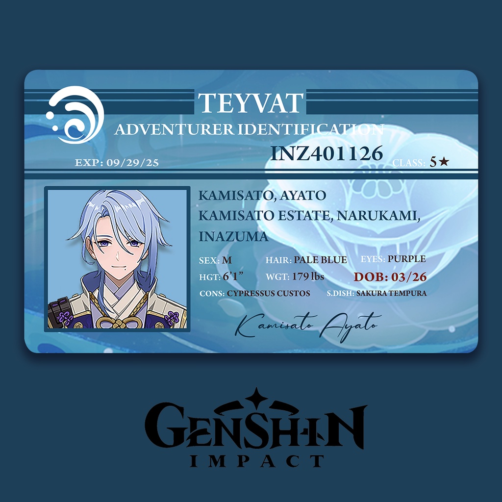 [ Inazuma Character ] Genshin Impact Rounded Corner Card - ID Card ...