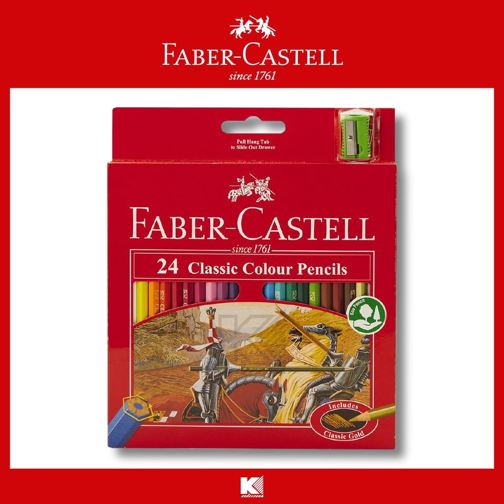 Faber-Castell Wood Colour (Knight) 24 Colours Paper Box | Shopee ...