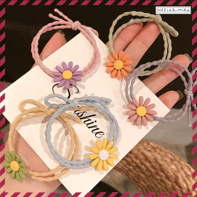 Getah Rambut Corak Bunga Daisy Cute Viral Korean Style | Shopee Philippines