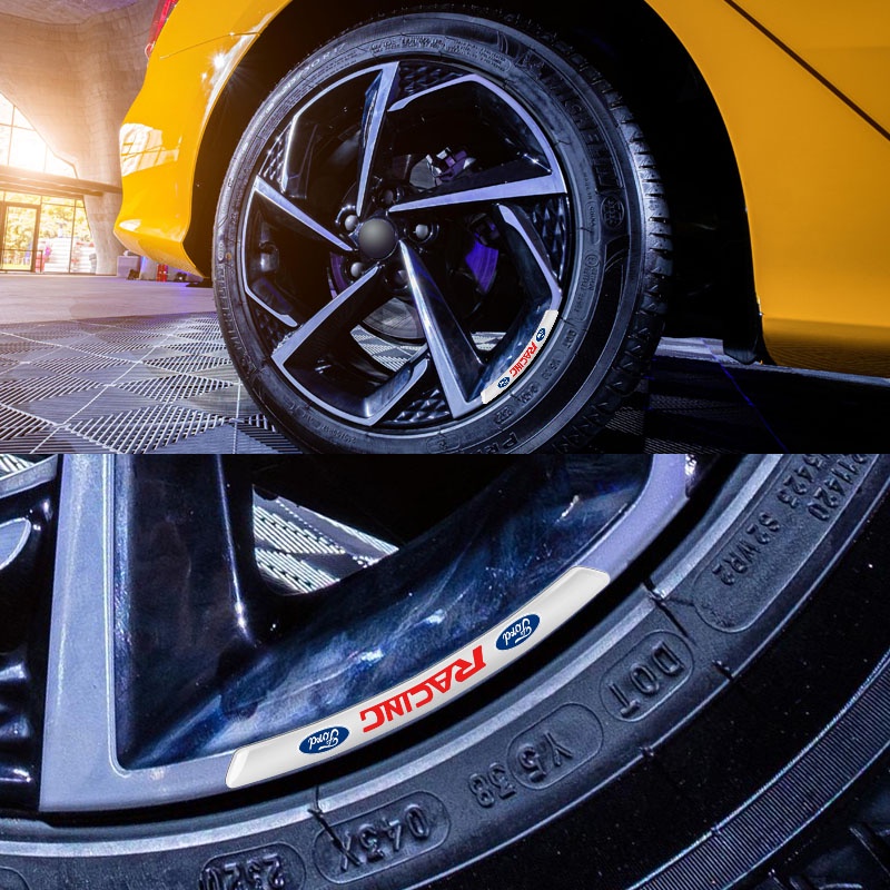 Ford 4pcs/set Car Aluminum Alloy Wheel Hub Sticker Auto Tire Emblem ...