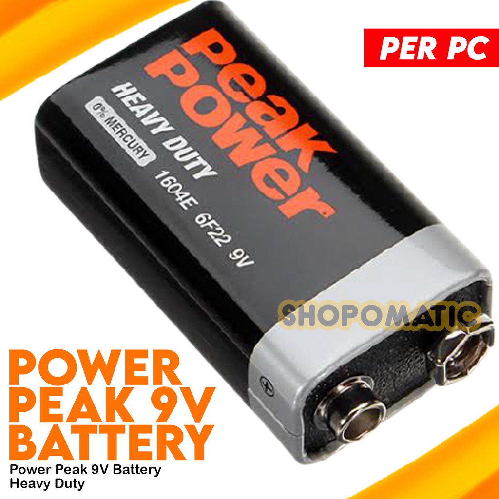 SHOPO Power Peak 9V Non-Rechargeable Battery – 9V Battery for Smoke ...