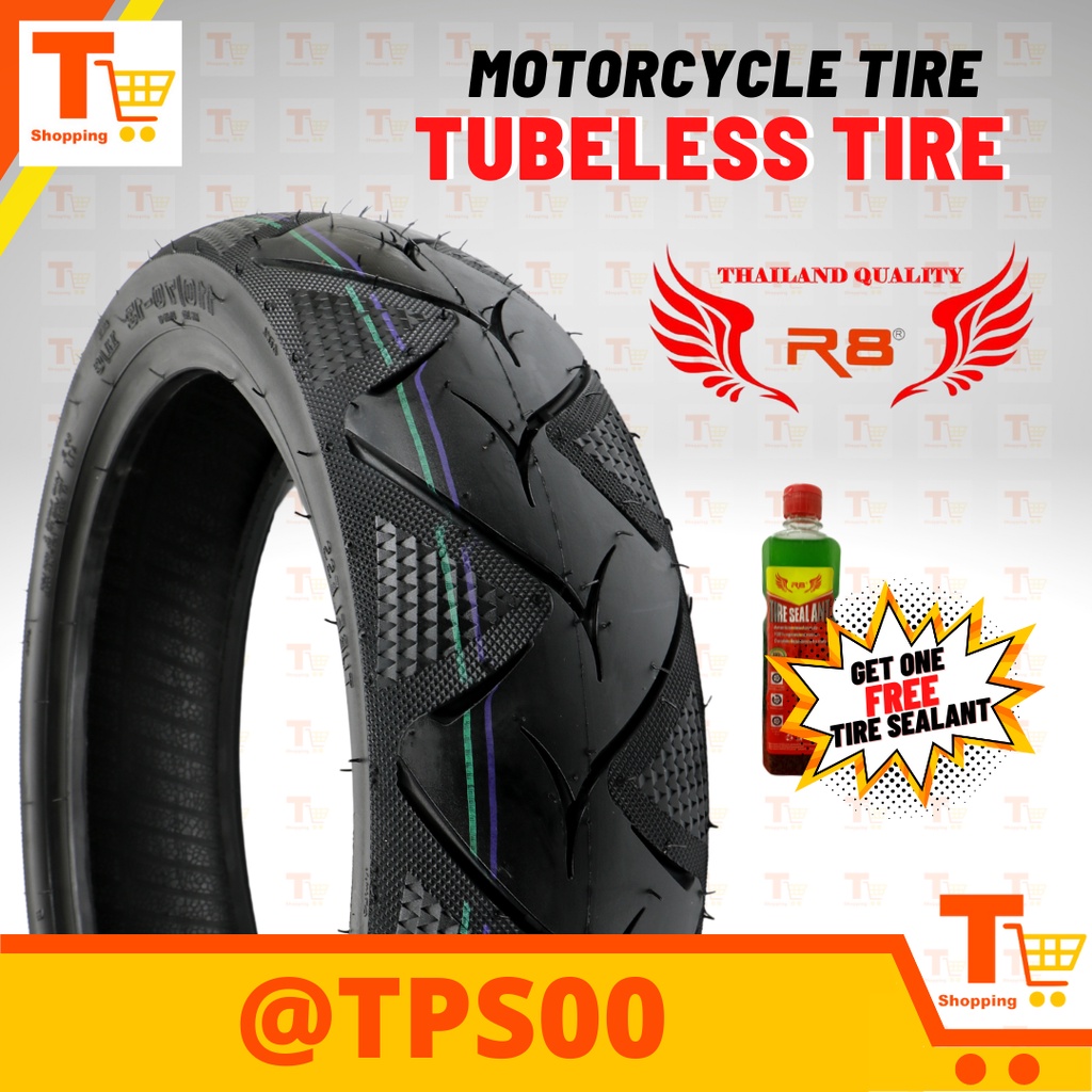 R8 TUBELESS TIRE FOR MOTORCYCLE BY 13 (110/70-13,130/70-13) | Shopee ...