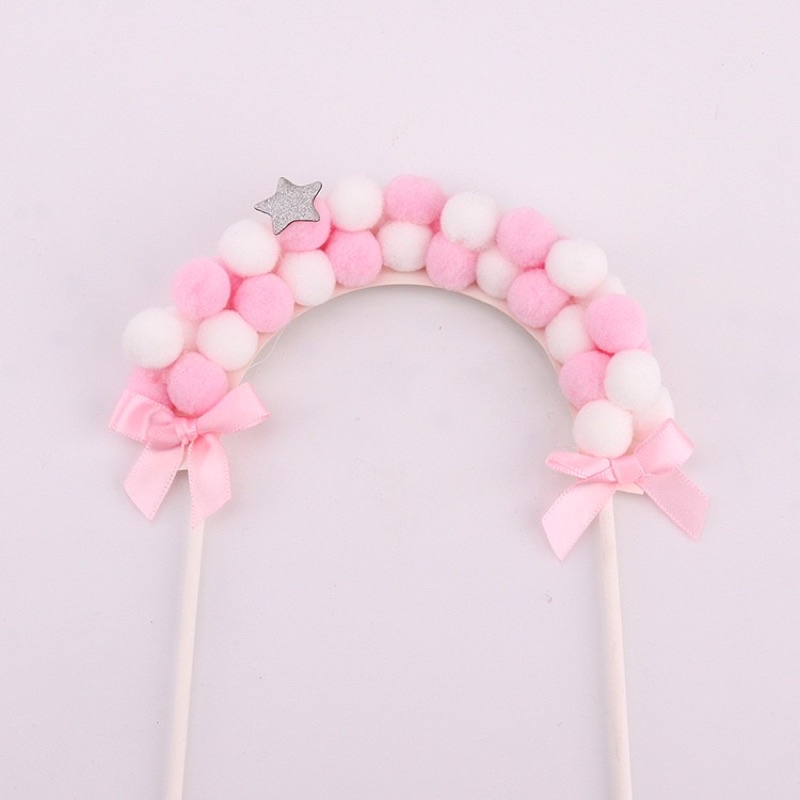 arc topper pompom cloud topper fuzzy wire ribbon happy birthday cake ...