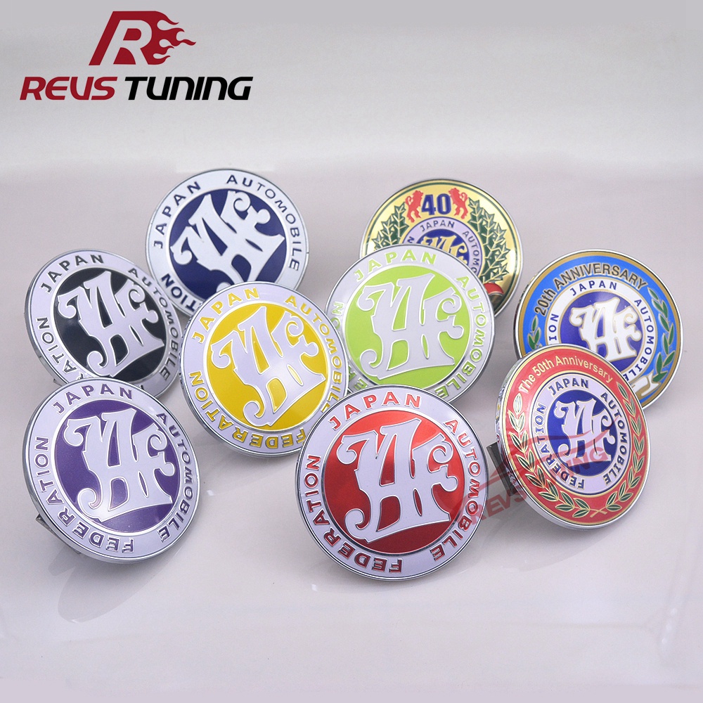 90mm Aluminum+Plasitc JDM Japan Automobile Federation JAF Badge Emblem ...