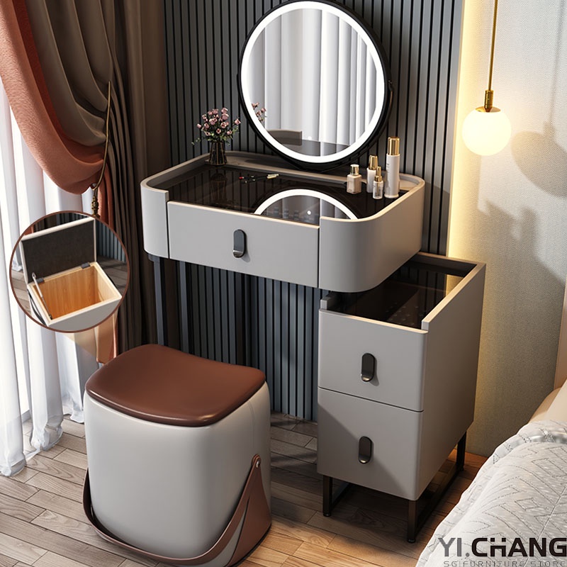 YICHANG Dressing Table With Mirror Light Luxury Vanity Table Simple ...