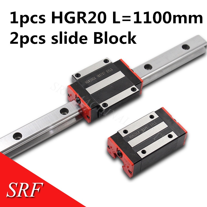 20mm Linear guide rail HGR20 L=1100mm linear rail with HGH20CA or HGW20CC block carriage ...