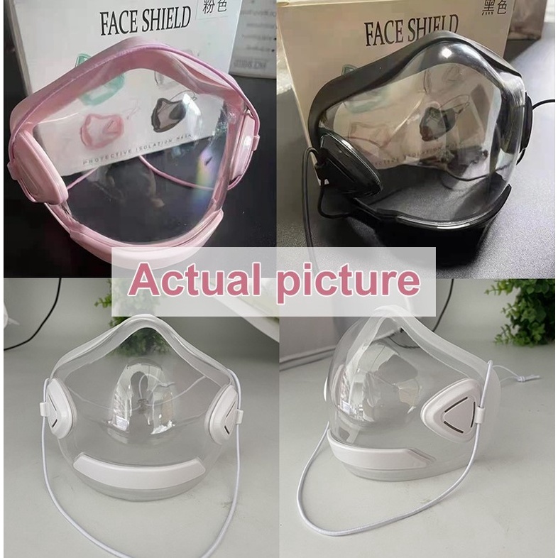 Jelli M1 Mask Face Mask Ear Loops Clear Transparent Anti-Fog 3D Face ...