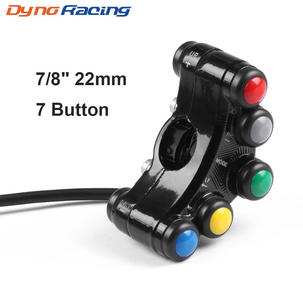 7 Buttons Motorcycle Switches Race Bikes Motorcross 22mm Handlebar ...