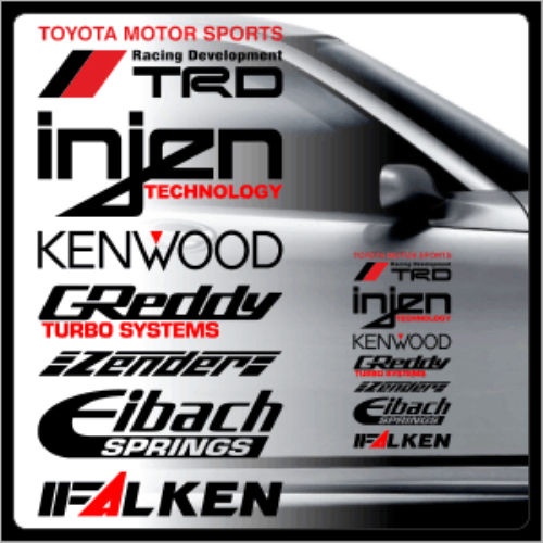1Set TRD Greddy Injen Falken Car Side Door Sticker Decal 40x20cm ...