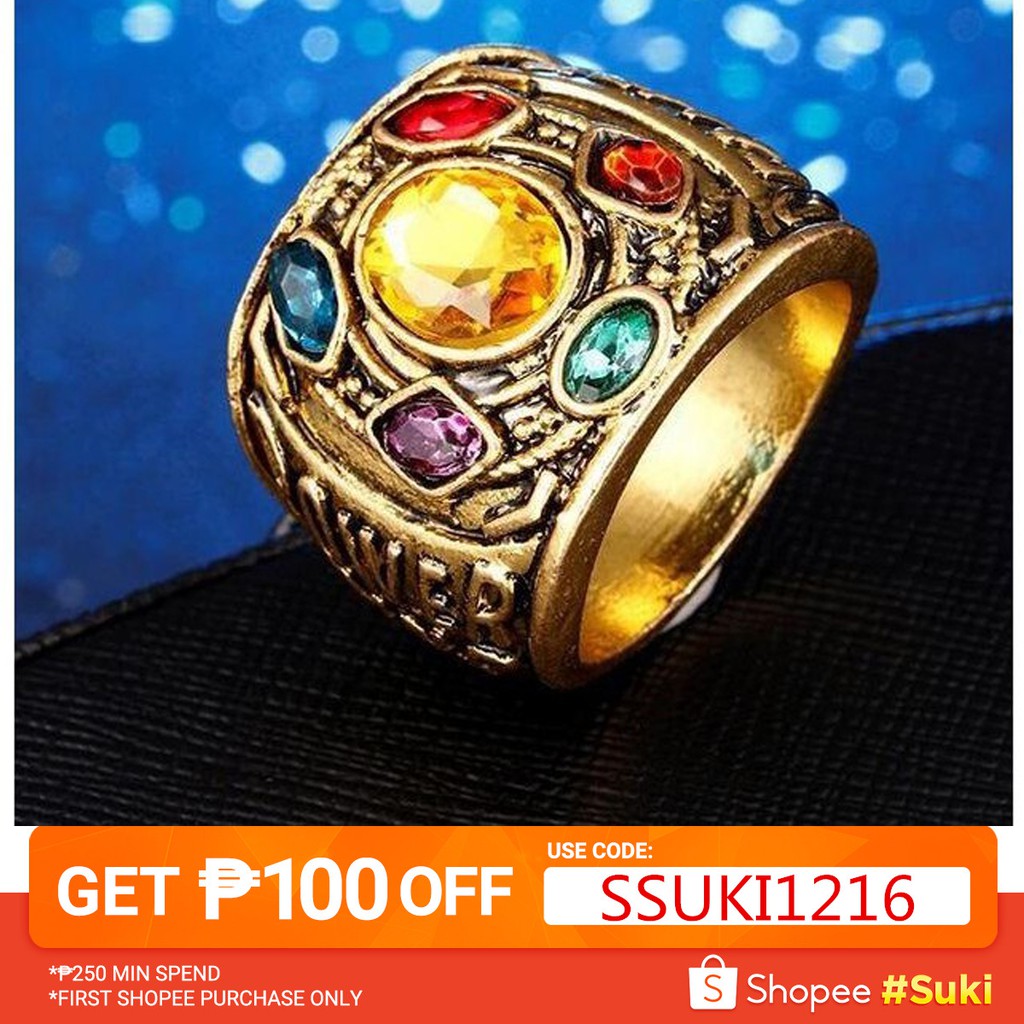 Infinity Gauntlet Power Ring Avengers Thanos Jewelry with Crystals for ...