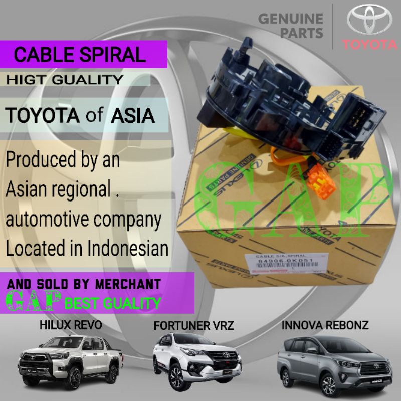 Toyota INNOVA REBONZ/FORTUNER VRZ/HILUX REVO ORI HORN SPIRAL CABLE ...