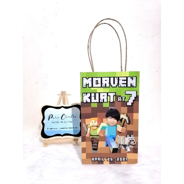 PERSONALIZED MINE CRAFT LOOT BAGS | Shopee Philippines