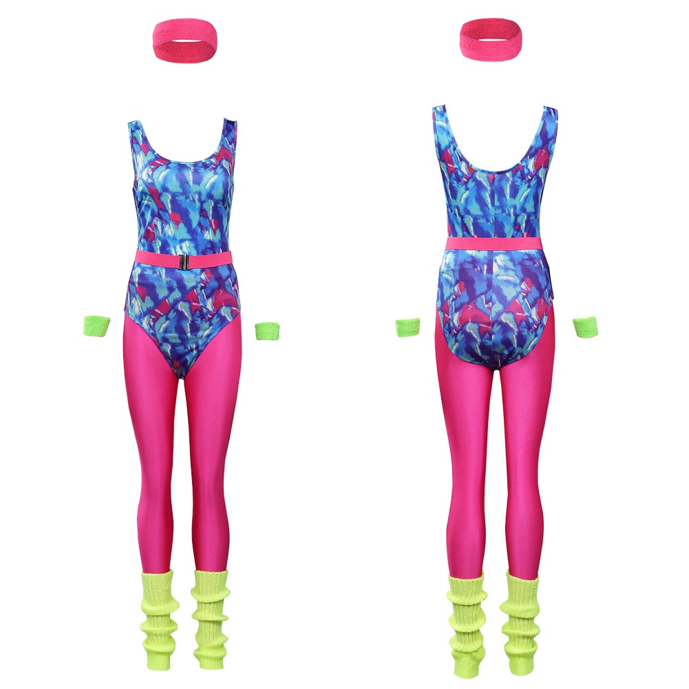 80s Hippie Gym Clothes Cos Costume Outfits Sportswear Retro Halloween ...