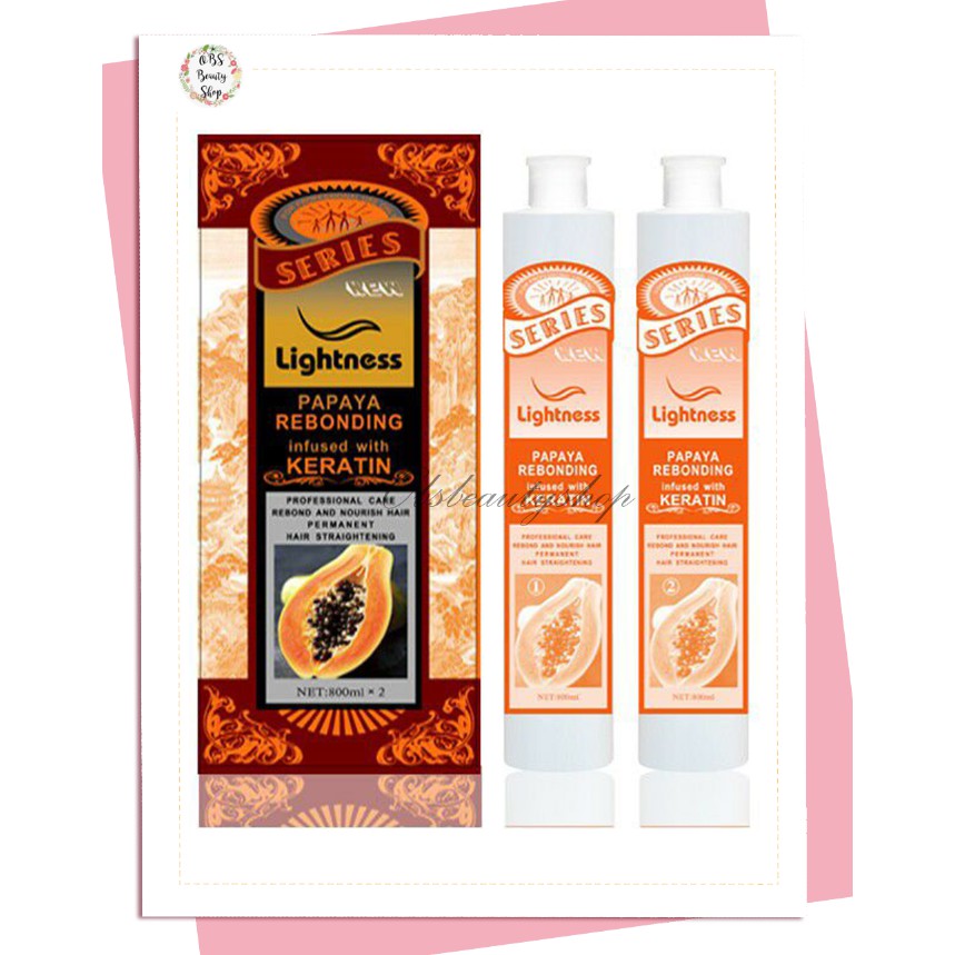 Lightness Keratin Perm Lotion 2in1 Set Permanent Papaya Rebonding 800ml ...