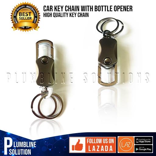 Heavy Duty Bottle Opener Car Key Chain 2 Metal Key Rings Carabiner ...