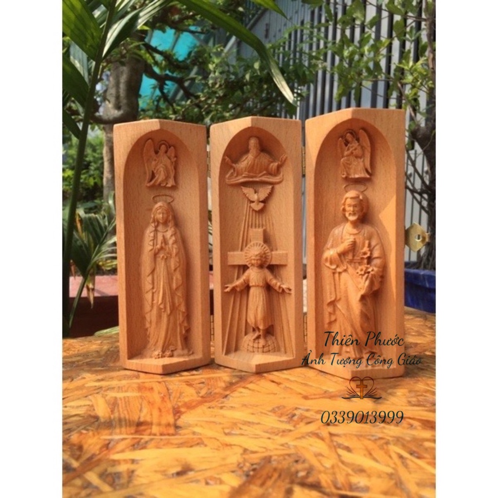 Catholic Altar - Mini Wooden Altar Set Mother Lo Duc giuse & Lord Child ...
