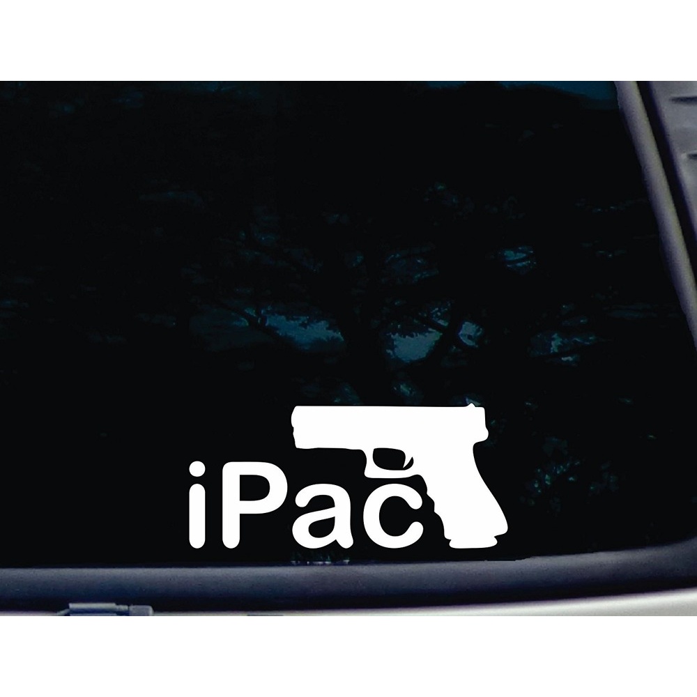 iPac w Pistol image vinyl decal for windows, cars, trucks, tool boxes ...