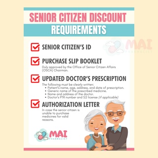 Senior Citizen and PWD Discount Requirement POSTER / Signage | Shopee ...