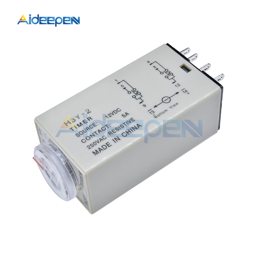 H3Y-2 DC 12V 24V AC 110V 220V 0-30 Seconds Delay Timer Time Relay 0-30 ...