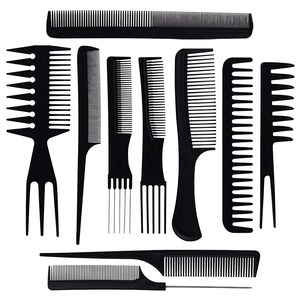 10-Pieces Set Professional Hairdressing Combs, Makeup Hair Combs, Anti ...
