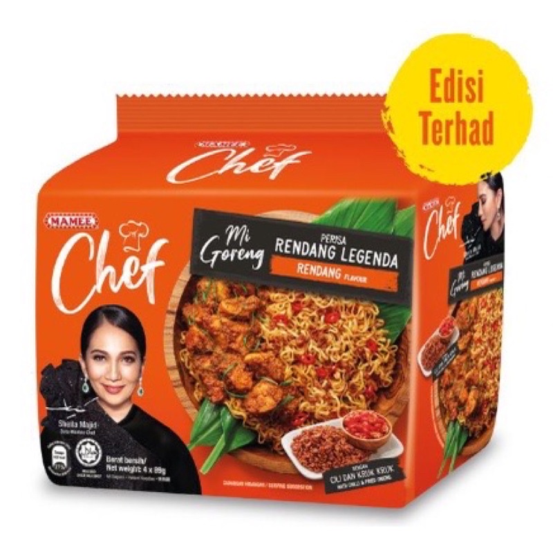 MAMEE CHEF MI TARIK 4’s per pack Instant Noodles MAMEE CHEF Rendang ...