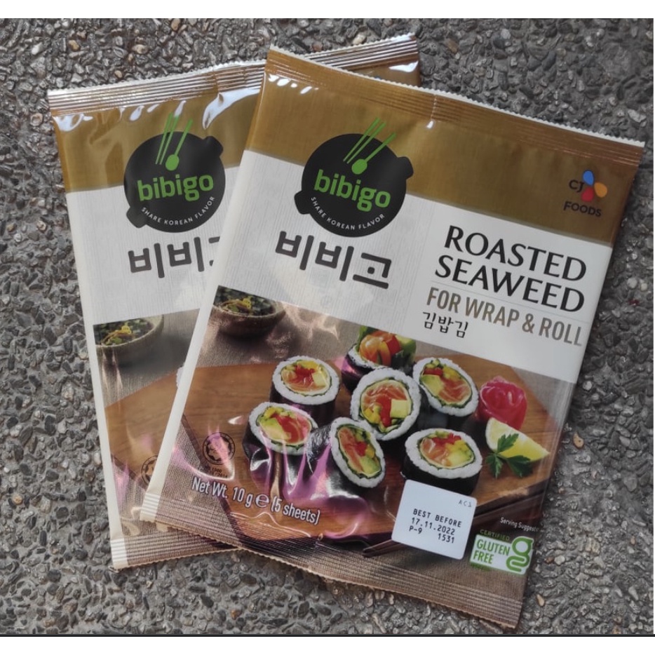 CJ Bibigo Roasted Seaweed for Kimbap (Korean Sushi Roll) 20g Seasoned ...