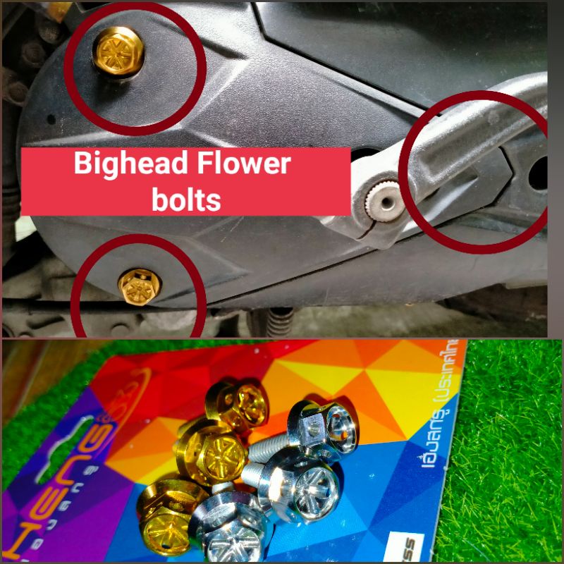 Heng bolts big head for cvt( 3pcs ) bolts flower Click v2/v1 | Shopee ...