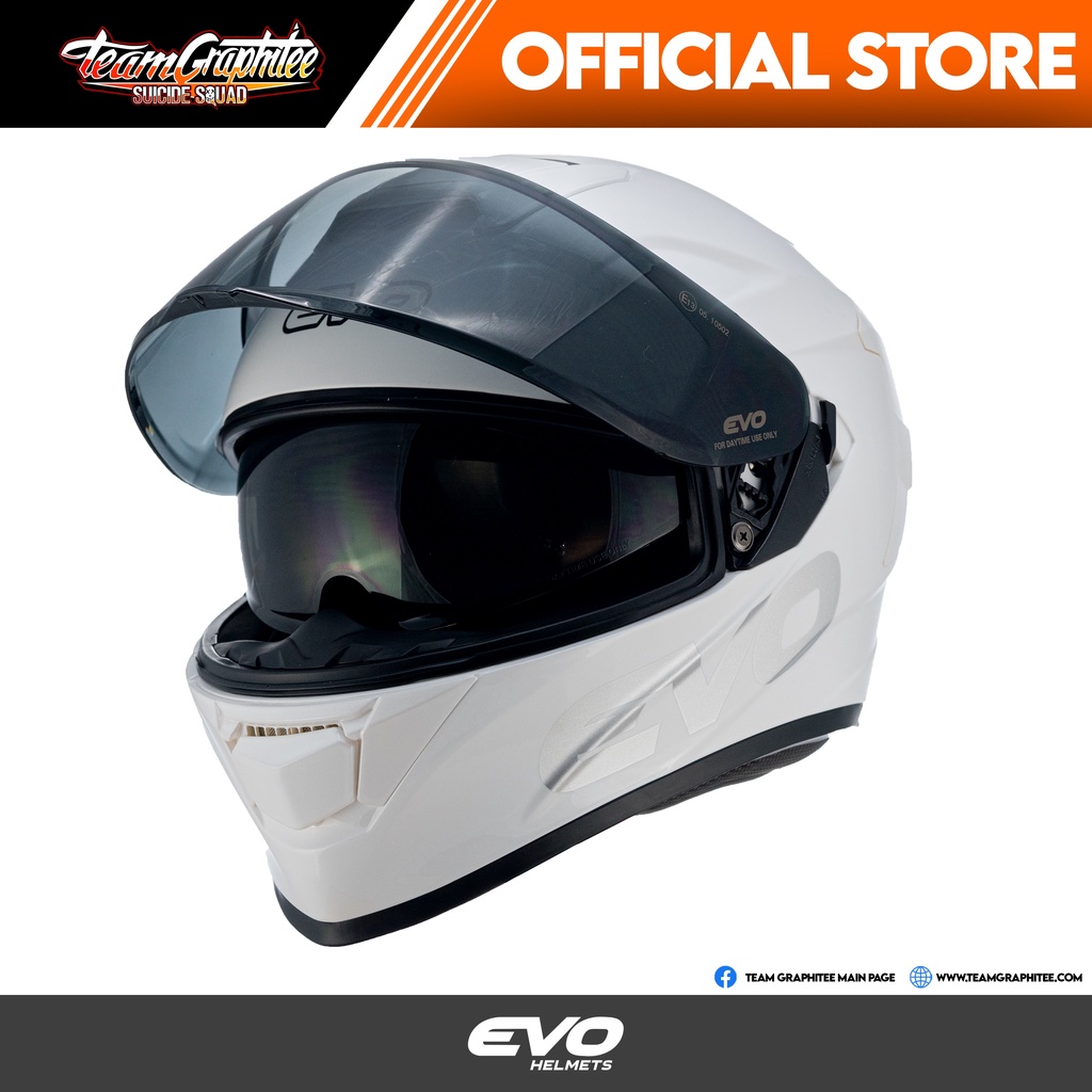 EVO HELMET GT PRO PEARL WHITE (LENS MAY VARY) | Shopee Philippines