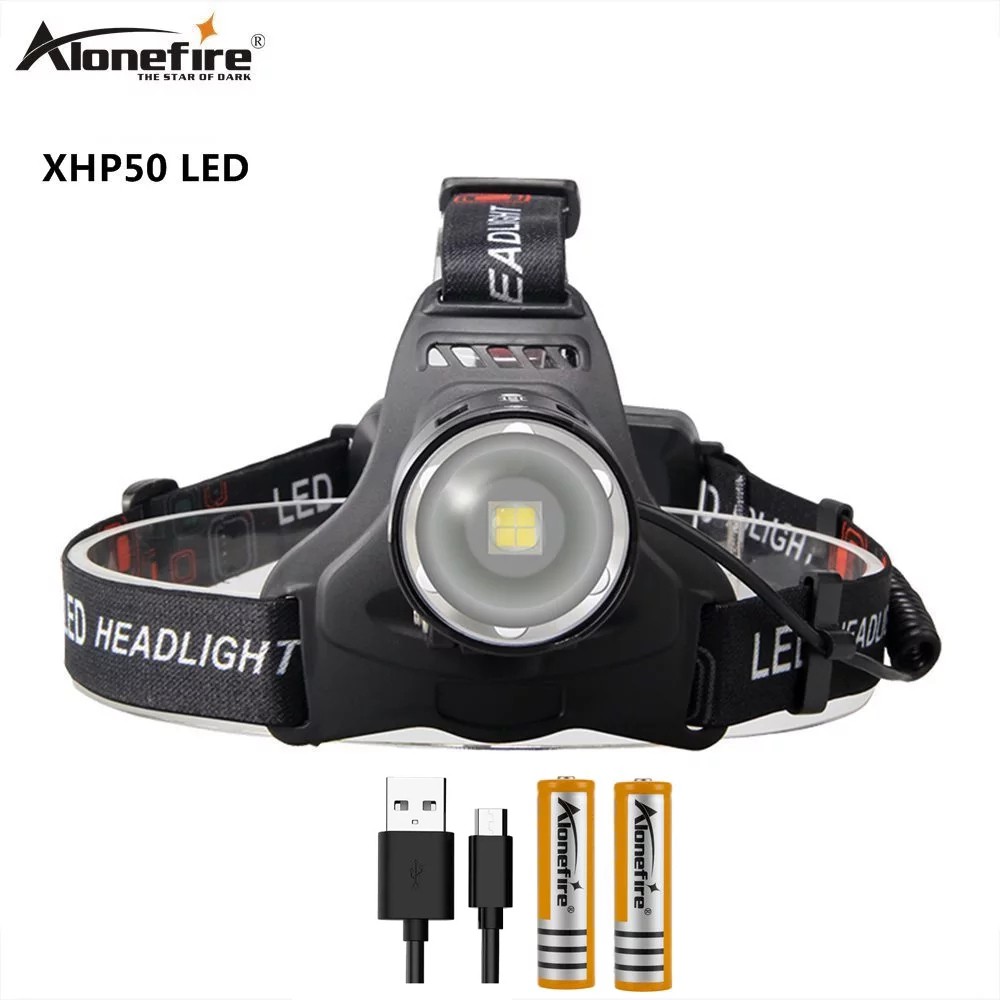 Alonefire HP36 XHP50 Super Bright LED Headlamp Rechargeable Flashlight ...