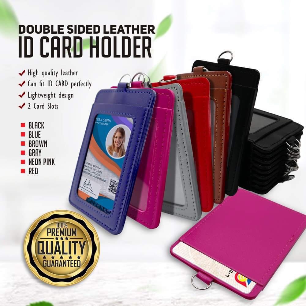 QUAFF DOUBLE SIDED LEATHER ID CARD HOLDER 1PC | Shopee Philippines