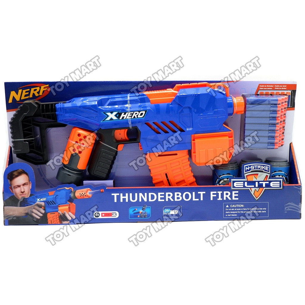 NF X Hero Elite Phoenix Automatic Blaster with Bullets & Target Cans ...