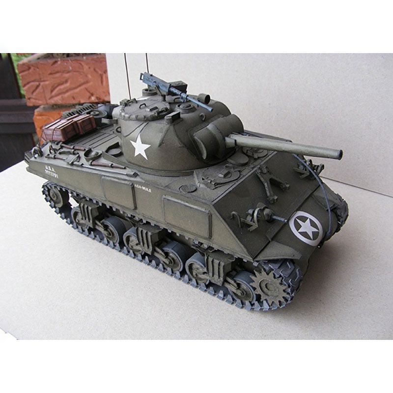 1:25 American Sherman M4A3 Medium Tank Paper Model World of Tanks DIY ...
