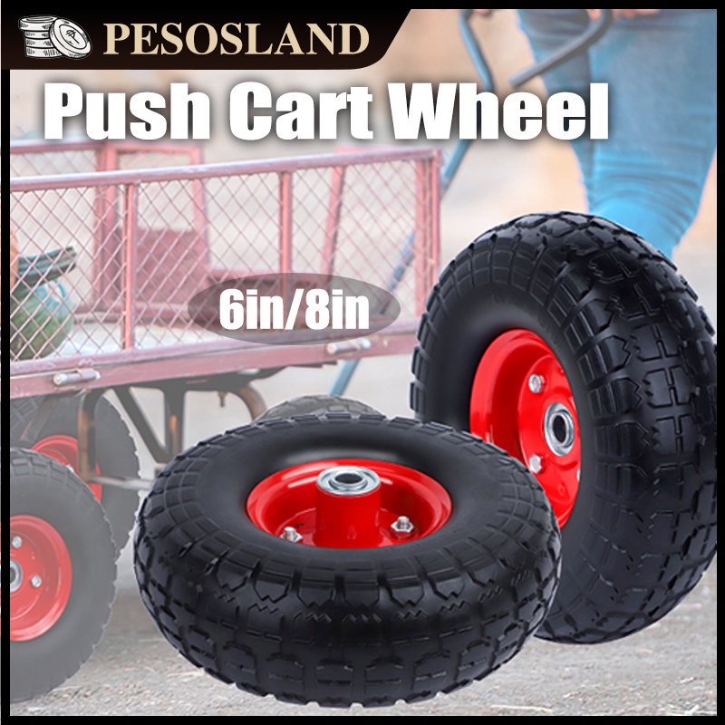 6/8 Inch Heavy Duty Pushcart Rubber Steel Body Wheel | Shopee Philippines
